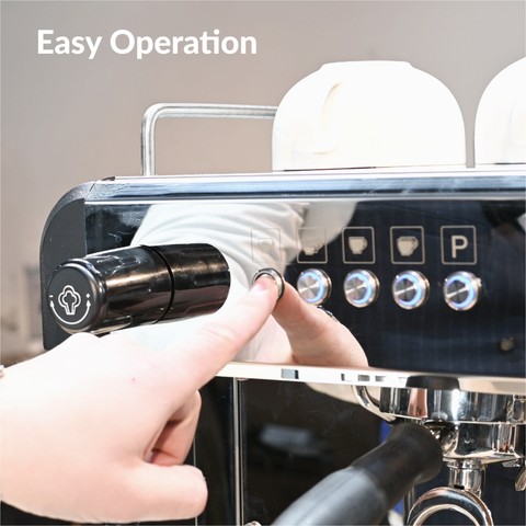 Commercial-Grade Semi-Automatic 2-Group Espresso Machine – PAKROMAN